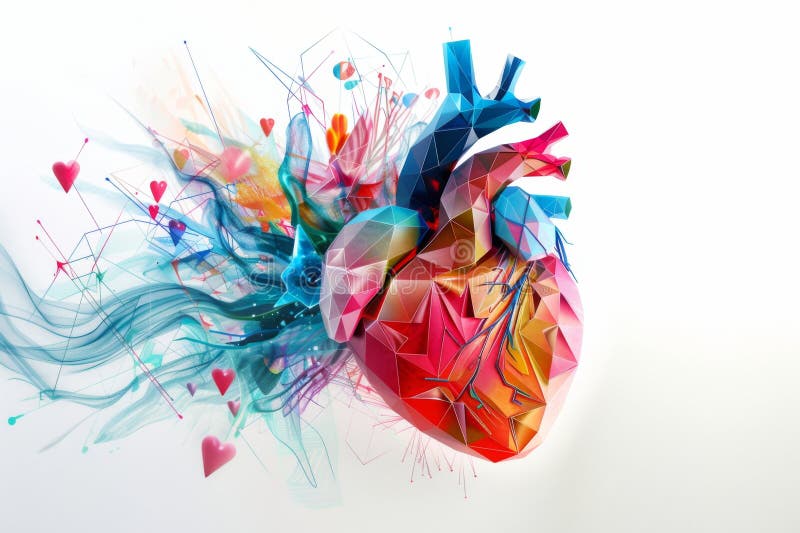 Geometric Heart Design Illustration Stock Illustration - Illustration ...