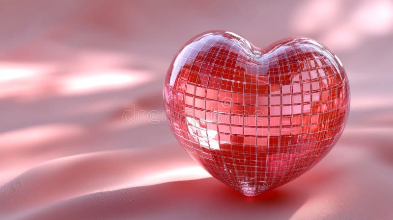 A Geometric Heart Design is Set Amidst an Abstract Grid, Marked by ...