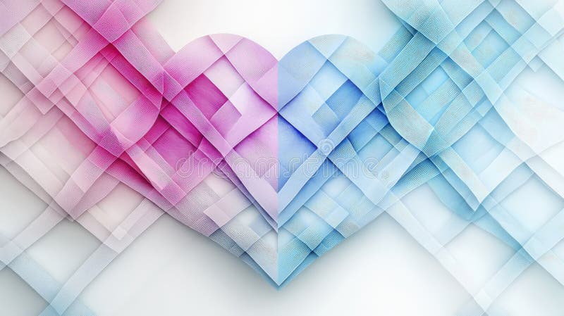 Geometric Heart Pattern Artwork Abstract Design Digital Background Soft ...