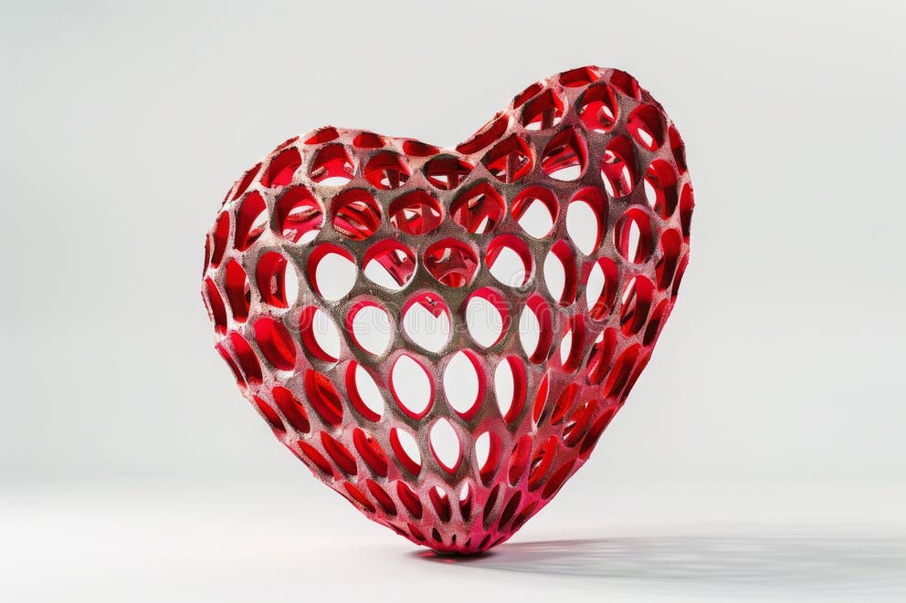 Geometric Heart Structure on White Stock Illustration - Illustration of ...