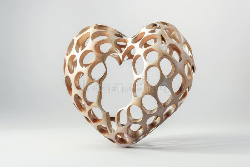 Geometric Heart Structure on White Stock Illustration - Illustration of ...