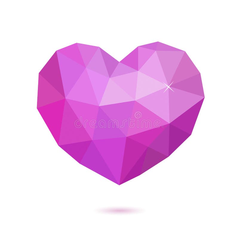 Geometric Heart in Style Origami Stock Vector - Illustration of ...