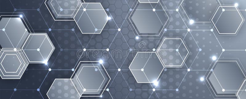 Geometric Hexagon Abstract Science and Technology Background Stock ...