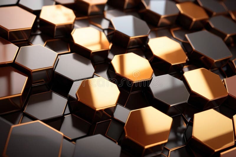 Geometric Hexagon 3d Pattern of Metal Chrome, Abstract Texture ...