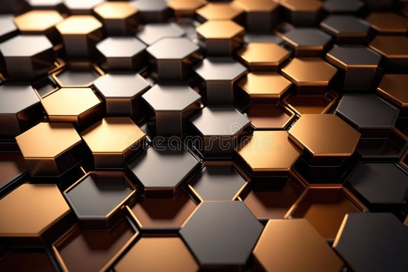 Geometric Hexagon 3d Pattern of Metal Chrome, Abstract Texture ...