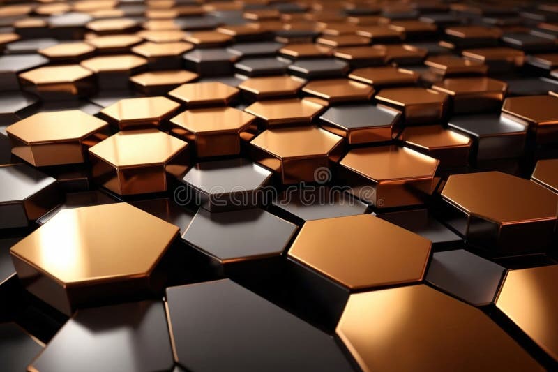 Geometric Hexagon 3d Pattern of Metal Chrome, Abstract Texture ...