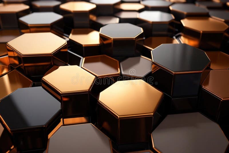 Geometric Hexagon 3d Pattern of Metal Chrome, Abstract Texture ...