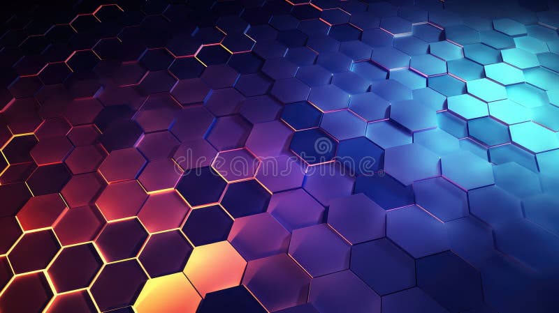 Geometric Hexagon Grid Network Stock Illustration - Illustration of ...