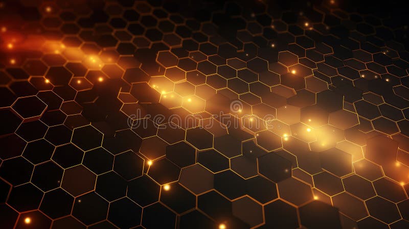 Geometric Hexagon Grid Network Stock Illustration - Illustration of ...
