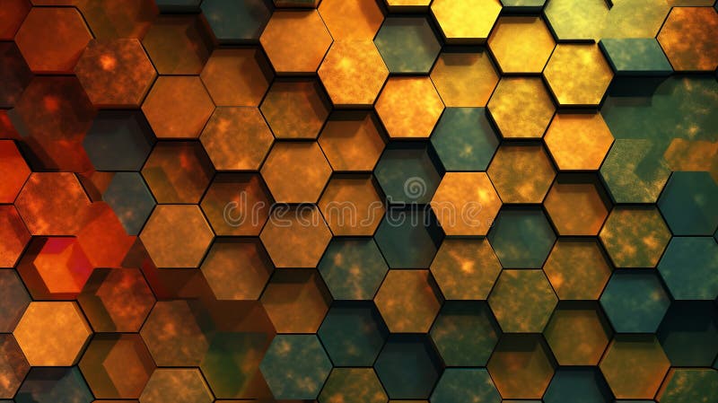 Geometric Hexagon Honeycomb Pattern Stock Illustration - Illustration ...