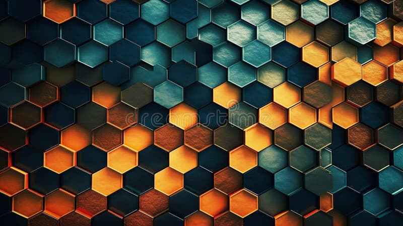 Geometric Hexagon Honeycomb Pattern Stock Illustration - Illustration ...