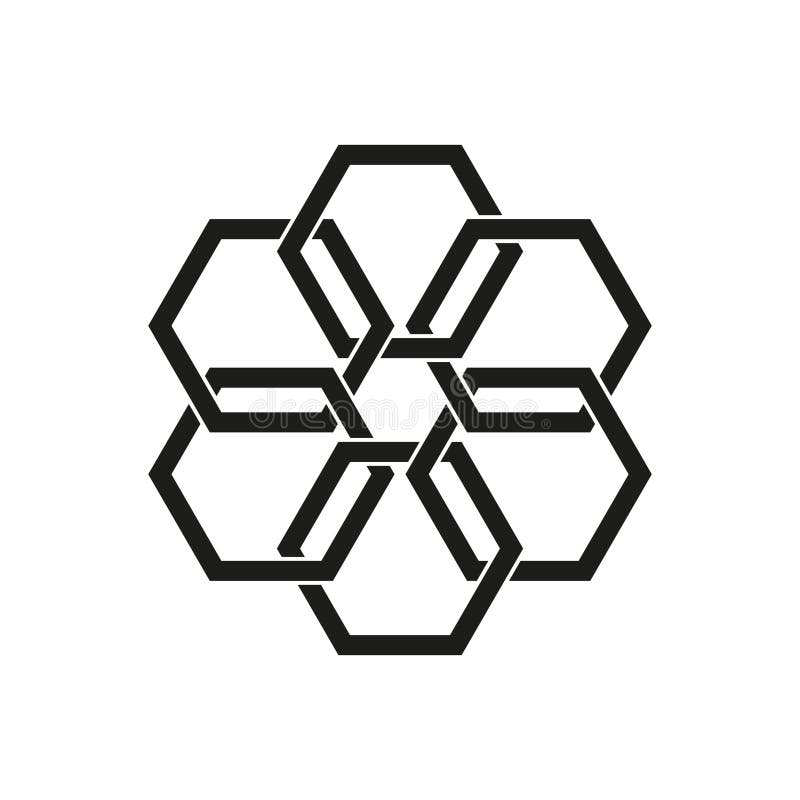 Geometric Hexagon Pattern. Interlocking Shape Design. Abstract Vector ...