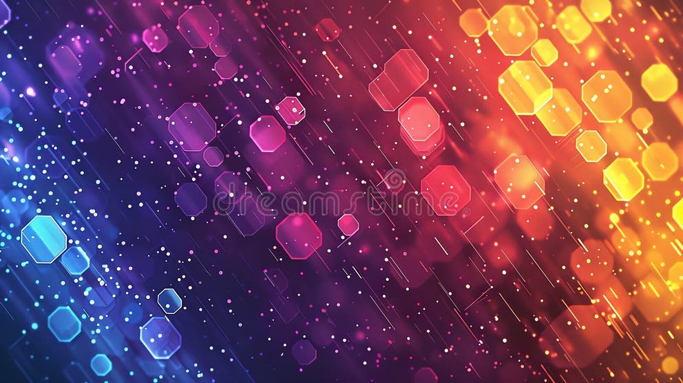 Geometric Hexagon Pattern Vector Illustration with Blue Glow, Perfect ...