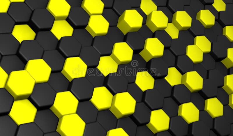 Geometric Hexagonal Background in Black and Yellow Color. Hexagonal ...