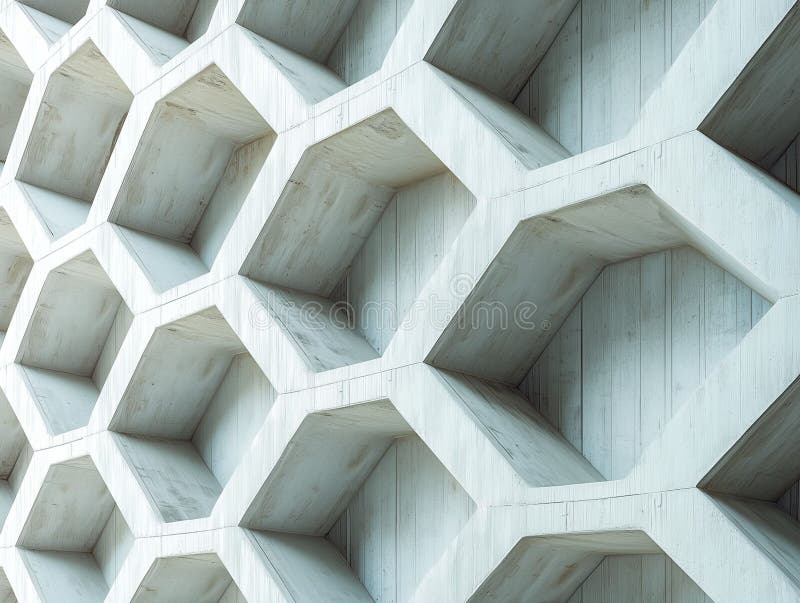 Geometric Hexagonal Building Facade. Stock Illustration - Illustration ...