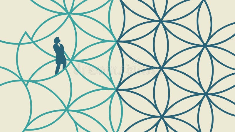 Geometric Hexagonal Interlocking Pattern Vector Design Generative Ai Stock Vector