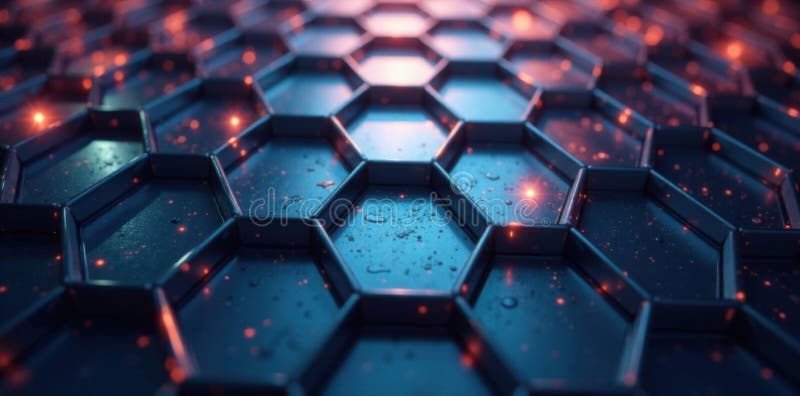 Geometric Hexagonal Metal Grid with Soft Ambient Light and Subtle ...
