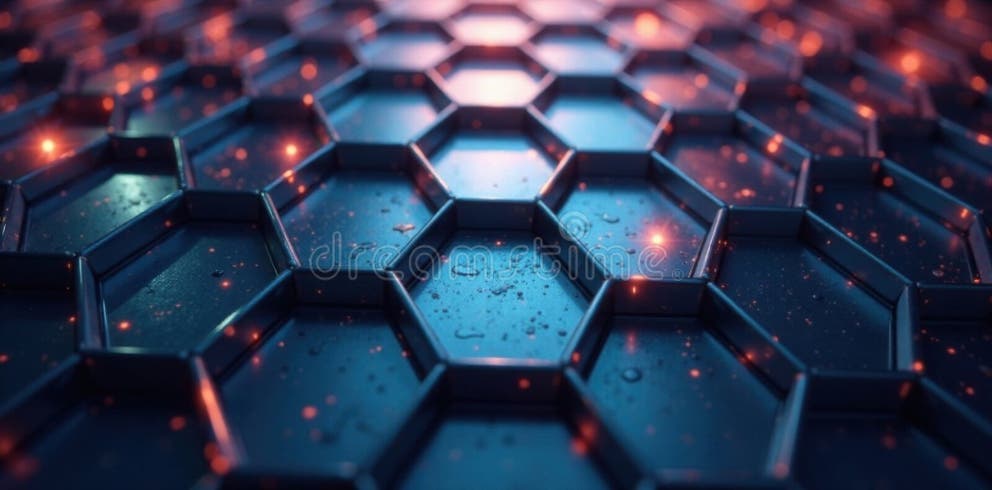 Geometric Hexagonal Metal Grid with Soft Ambient Light and Subtle ...