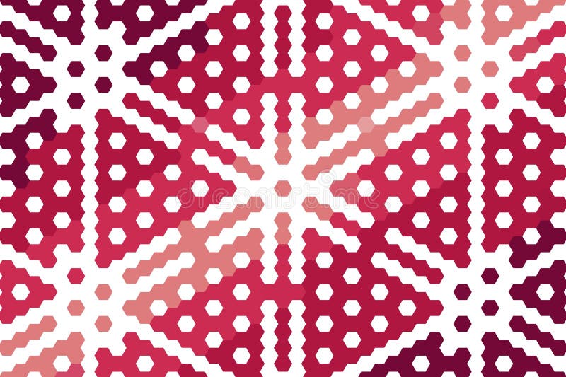 Geometric Hexagonal Pattern in Red Maroon with Abstract Hexagon Design ...