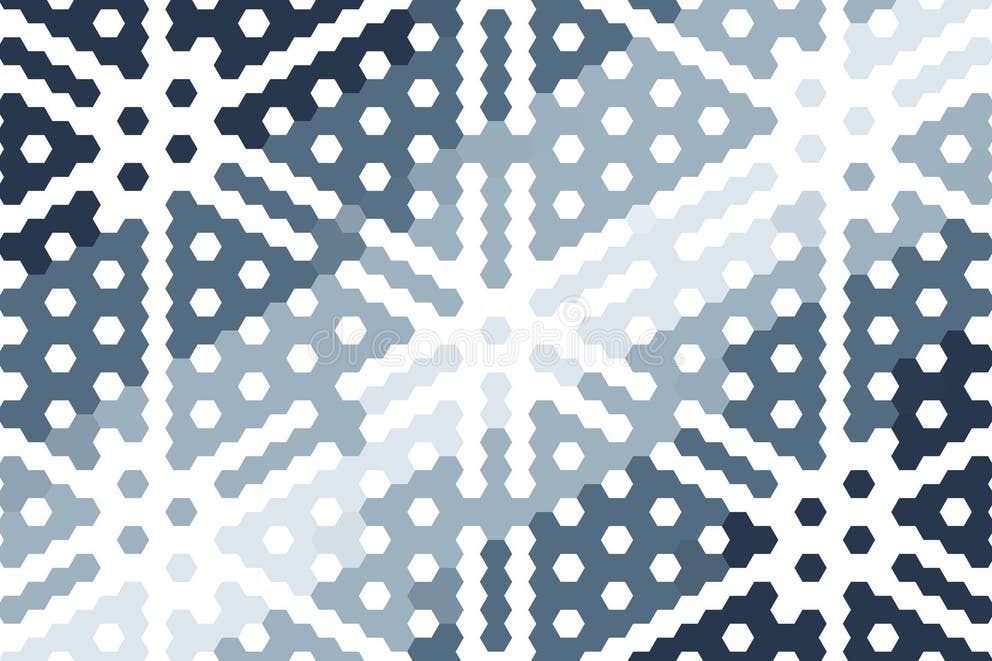 Geometric Hexagonal Pattern in Soft Blue and Navy, Designed with an ...