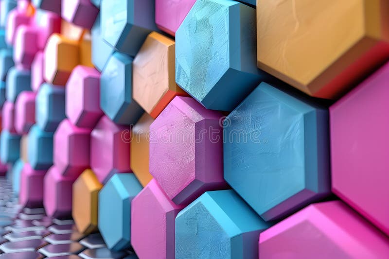 Geometric Hexagonal Pattern with Vibrant Pastel Colors for Modern Design Inspiration Generative ...