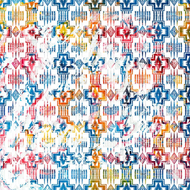 Geometric High Definition Repeat Boho Pattern Isolated on White Canvas ...