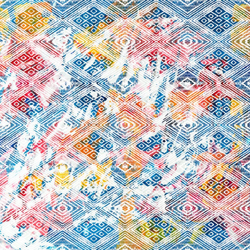 Geometric High Definition Repeat Boho Pattern Isolated on White Canvas ...