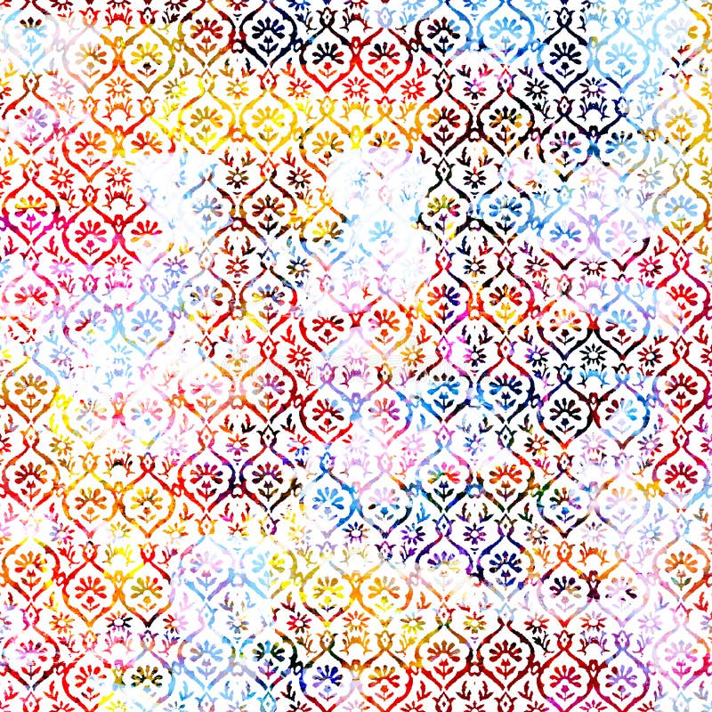 Geometric High Definition Repeat Boho Pattern Isolated on White Canvas ...