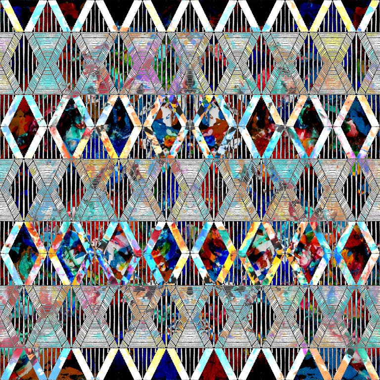 Geometric High Definition Repeat Boho Pattern Isolated on White Canvas ...