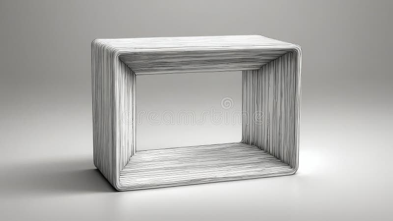 Geometric Hollow Structure with Lined Texture, Representing Modern ...