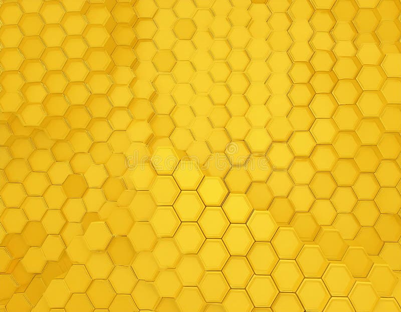 Geometric Honeycomb Pattern Abstract Yellow Hexagon Texture Background ...