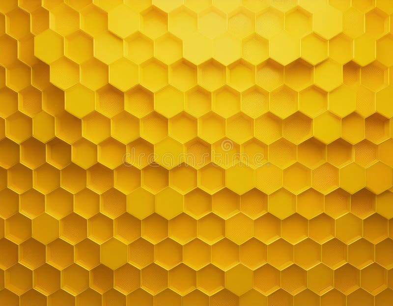 Geometric Honeycomb Pattern Abstract Yellow Hexagon Texture Background ...