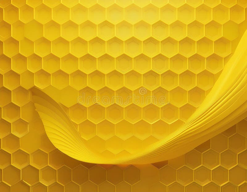 Geometric Honeycomb Pattern Abstract Yellow Hexagon Texture Background ...
