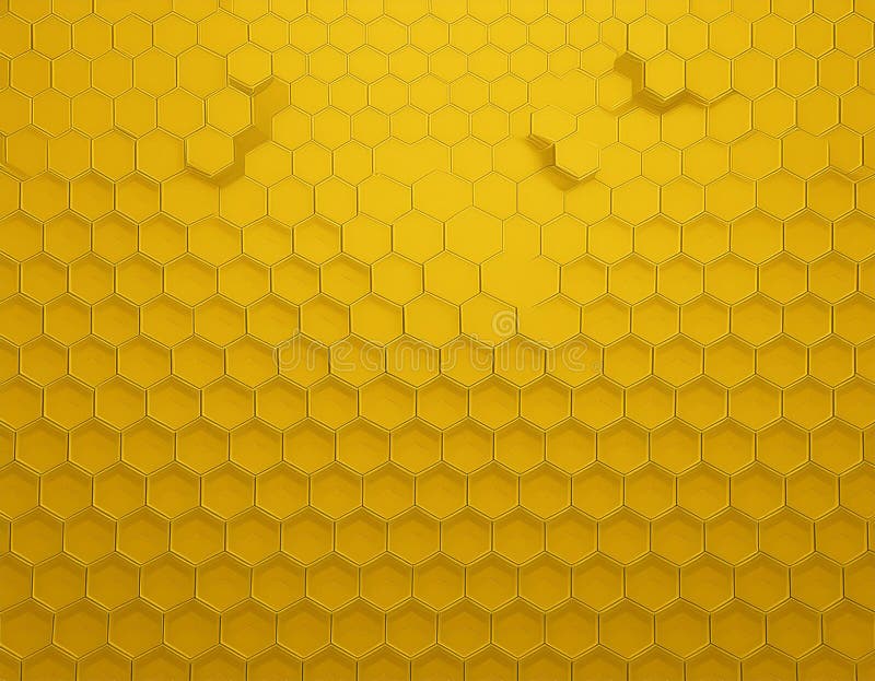 Geometric Honeycomb Pattern Abstract Yellow Hexagon Texture Background ...