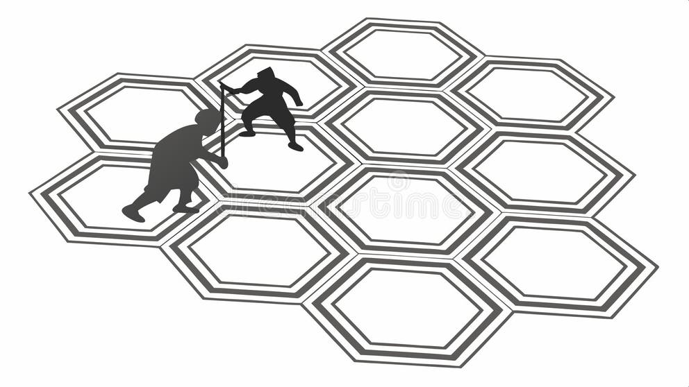 Geometric Honeycomb Pattern with Figures Illustration Design Vector ...