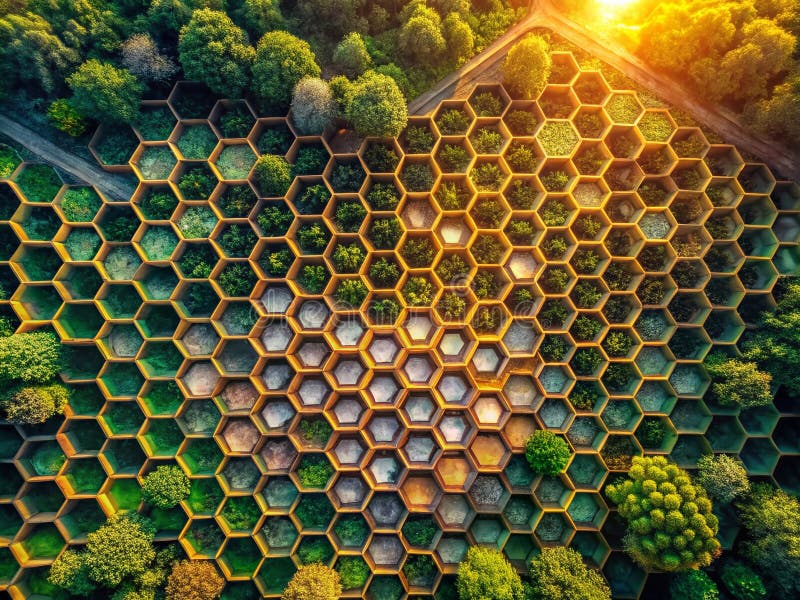 Geometric Honeycomb Pattern a Futuristic Design for Textiles Landscape ...
