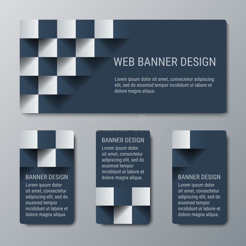 Geometric Horizontal and Vertical Banners with the 3D Effect for ...
