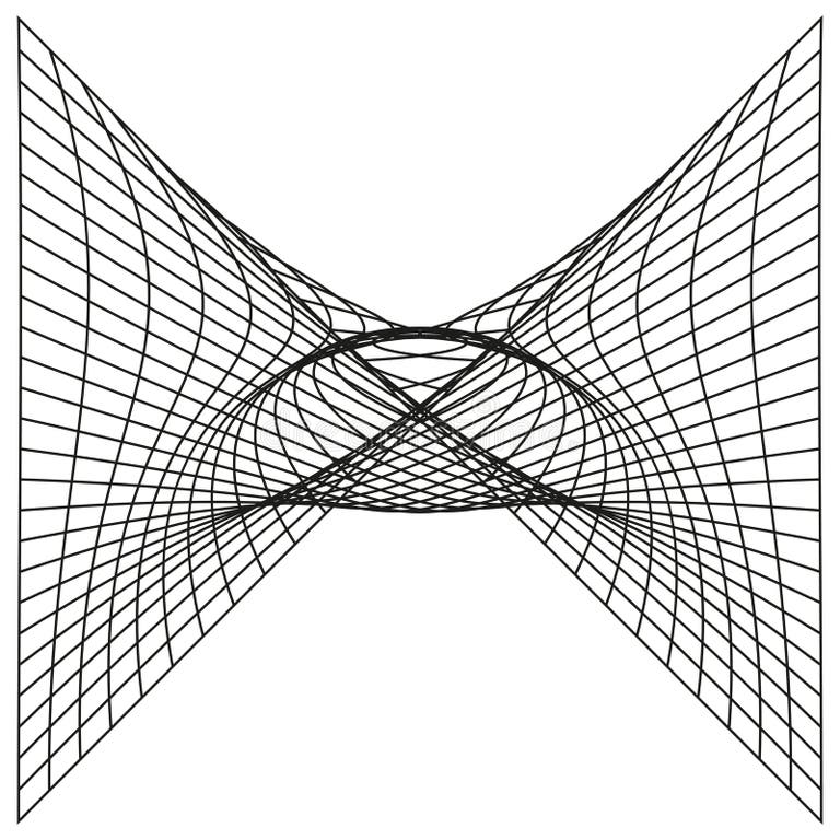 Geometric Hourglass Structure. Intersecting Grid Lines. Abstract Curve ...