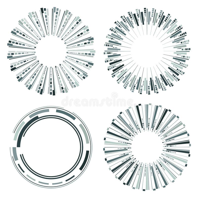 Geometric HUD, Sc-fi GUI, UI Circular Elements. Geometric Circle Vector ...