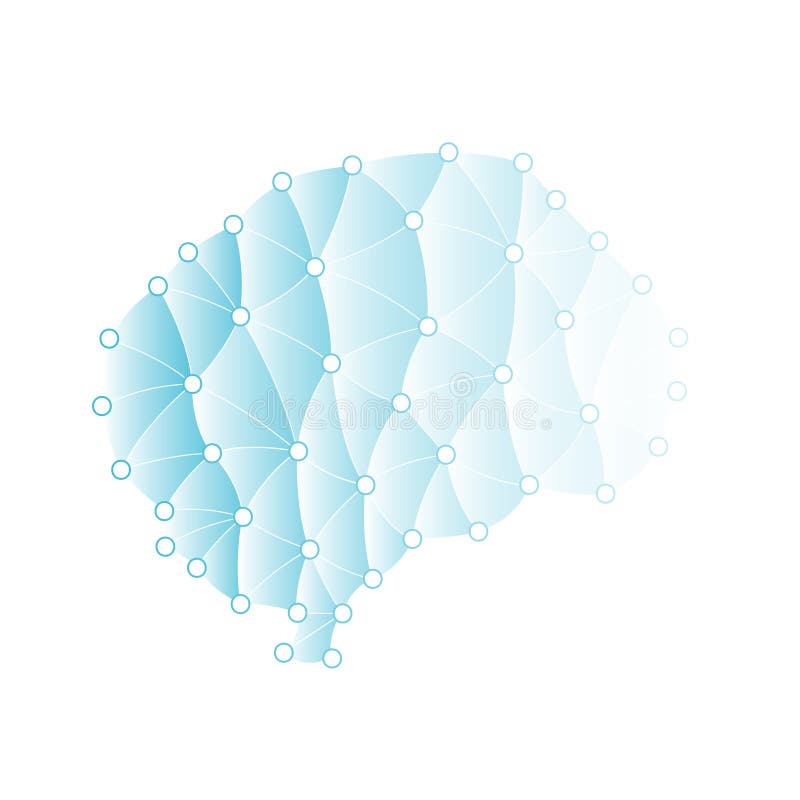 Geometric Human Brain in Triangles Stock Vector - Illustration of ...