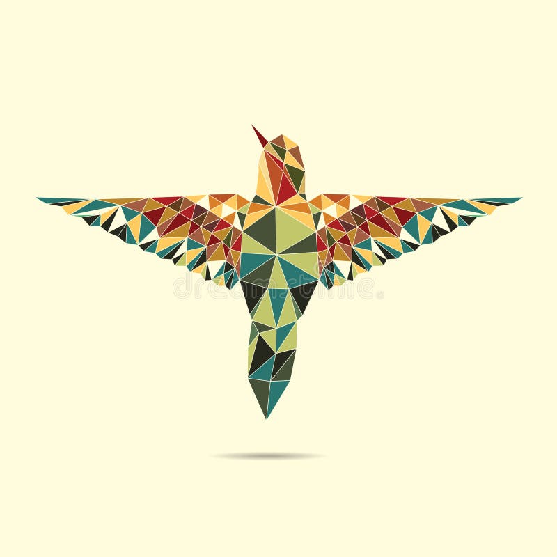 Geometric Hummingbird Abstract Colour Stock Vector - Illustration of ...