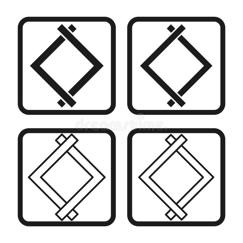 Geometric Icon. Abstract Square Design. Line Pattern Symbol. Black ...