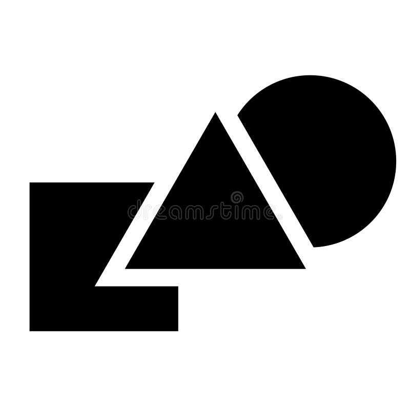 Geometric Icon, Logo Shape with Overlapping Circle, Square and Triangle ...