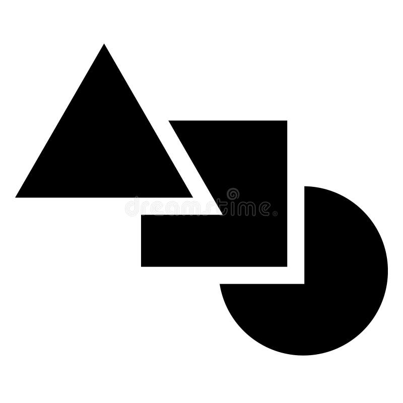 Geometric Icon, Logo Shape with Overlapping Circle, Square and Triangle ...