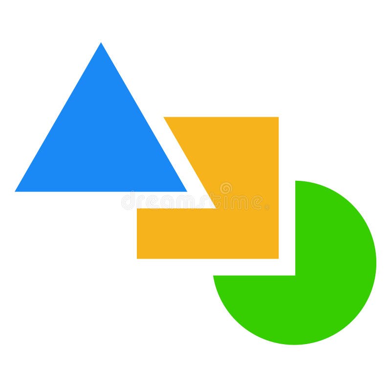 Geometric Icon, Logo Shape with Overlapping Circle, Square and Triangle ...