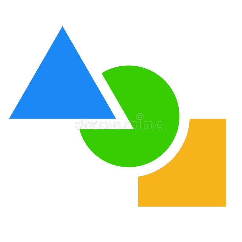 Geometric Icon, Logo Shape with Overlapping Circle, Square and Triangle ...