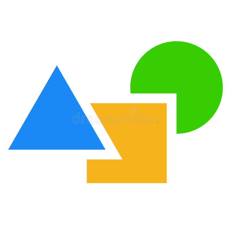 Geometric Icon, Logo Shape with Overlapping Circle, Square and Triangle ...