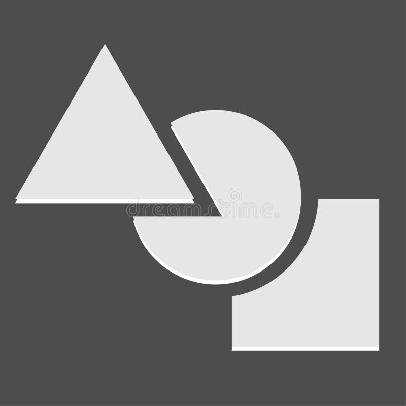 Geometric Icon, Logo Shape with Overlapping Circle, Square and Triangle ...