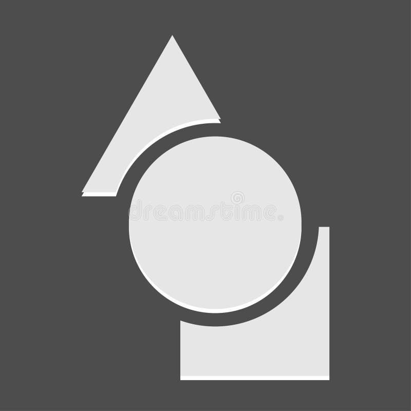 Geometric Icon, Logo Shape with Overlapping Circle, Square and Triangle ...