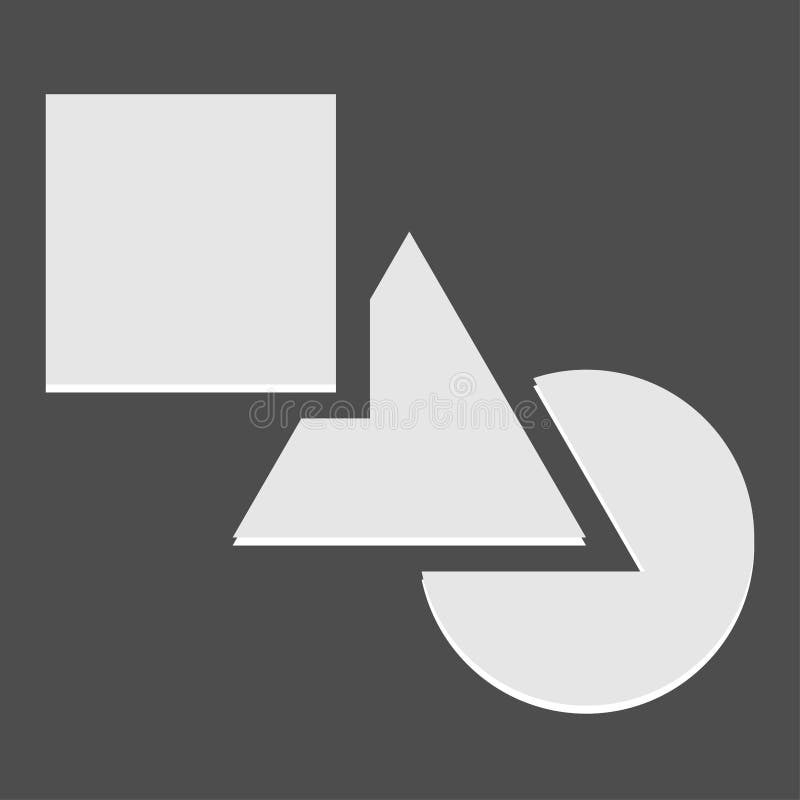 Geometric Icon, Logo Shape with Overlapping Circle, Square and Triangle ...